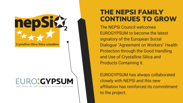 Eurogypsum joins NEPSI, the European Network on Silica – Eurogypsum